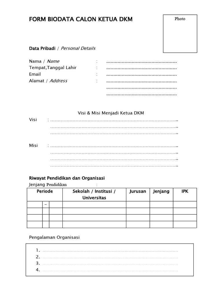 FORMULIR Pamflet Informasi Profile Calon Ketua DKM | PDF FORMULIR Pamflet Informasi Profile Calon Ketua DKM | PDF
