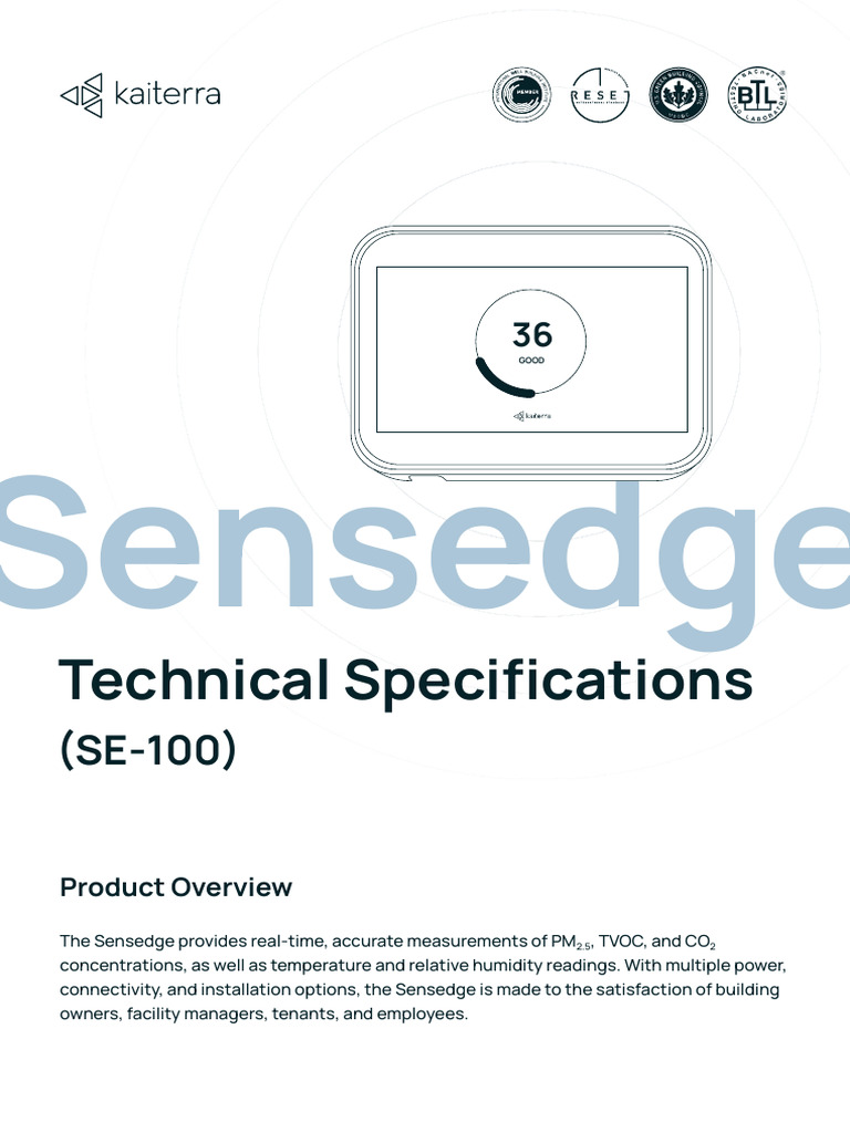 Sensedge Technical Specifications - 202109 | PDF | Particulates | Sensor