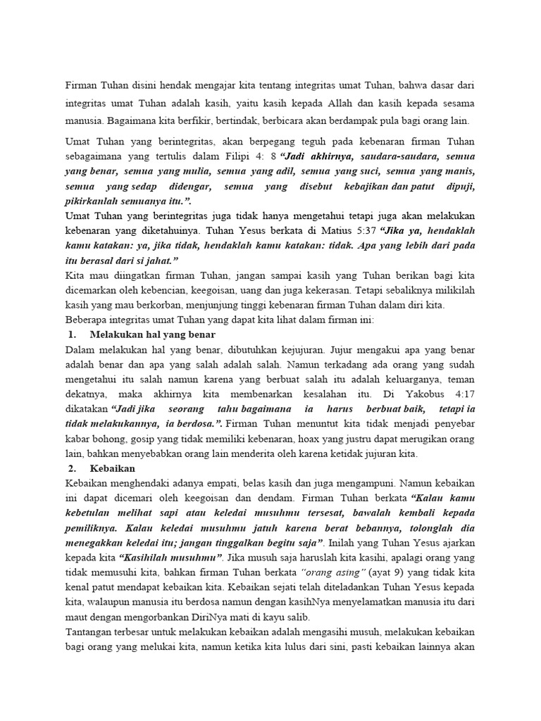 Bacaan Firman Tuhan | PDF