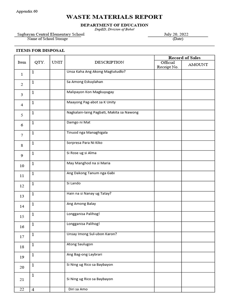 Waste Materials Appendix 60 | PDF