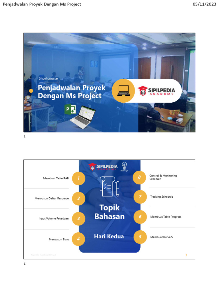 Penjadwalan Proyek Dengan Ms Project - Day2 | PDF