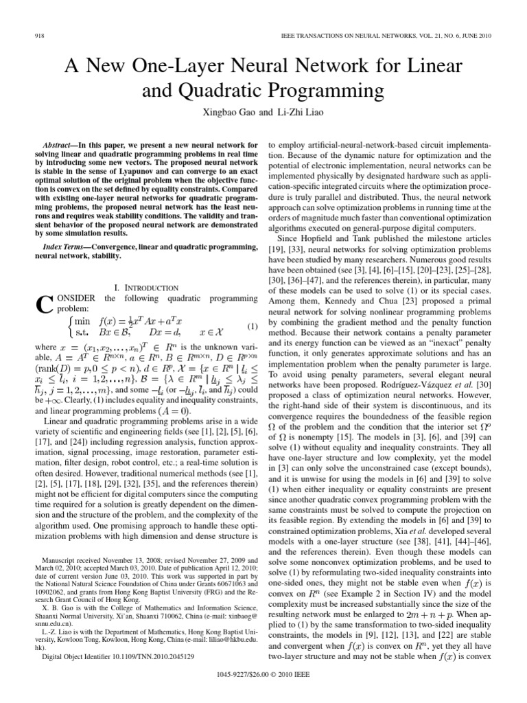 Xingbaogao 2010 | PDF | Mathematical Optimization | Linear Programming