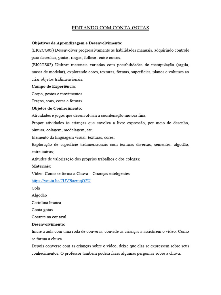 Aula 2 - Pintando Com Conta Gotas | PDF