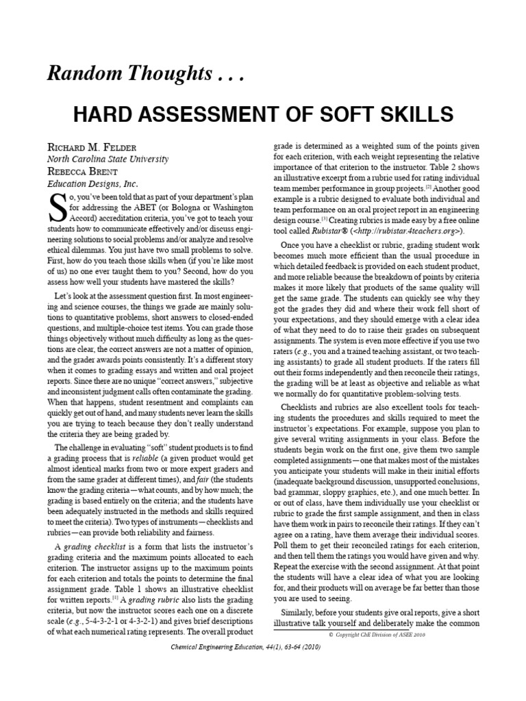 2010-r - SoftSkills (Print Version) | PDF | Rubric (Academic)