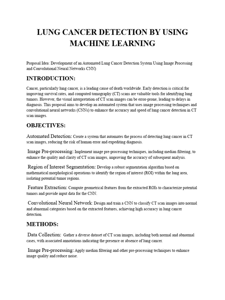 Lung Cancer Proposal | PDF | Image Segmentation | Ct Scan