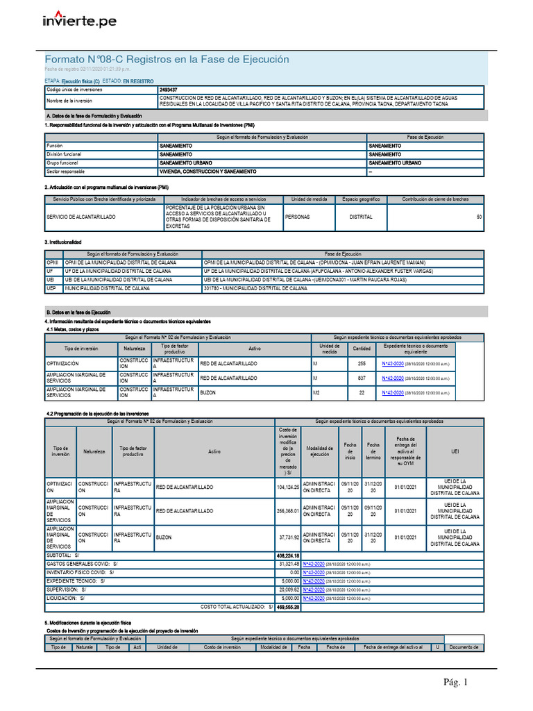 Formato 8C | PDF | Alcantarillado | Saneamiento