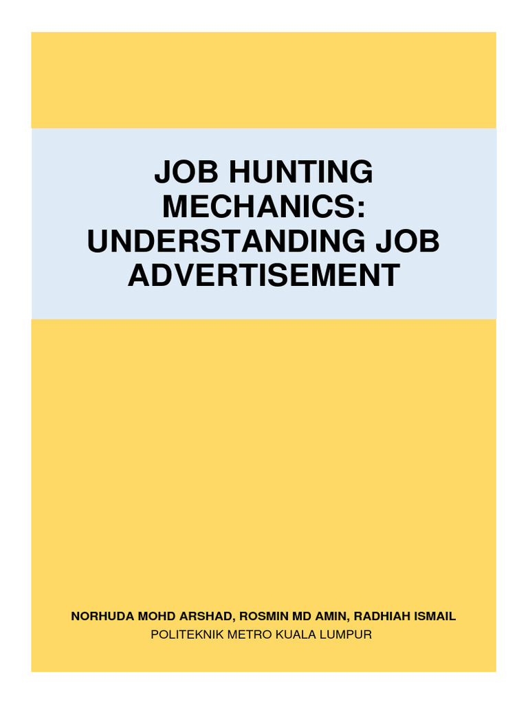 Job Hunting Mechanics Understanding Job Advertisement | PDF | Résumé ...