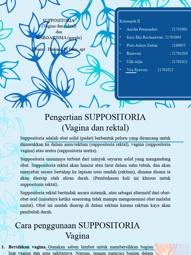 SUPPOSITORIA (Vagina Dan Rektal) | PDF | Memasak, Makanan, & Anggur ...