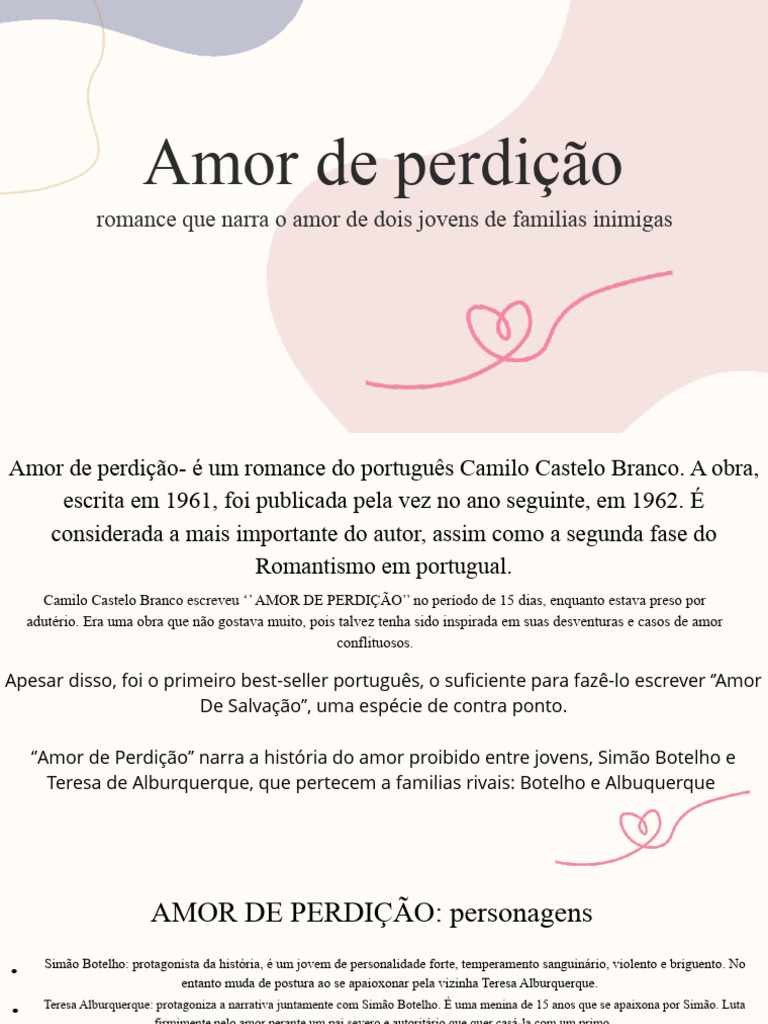 Amor Proibido em "Amor de Perdição" | PDF