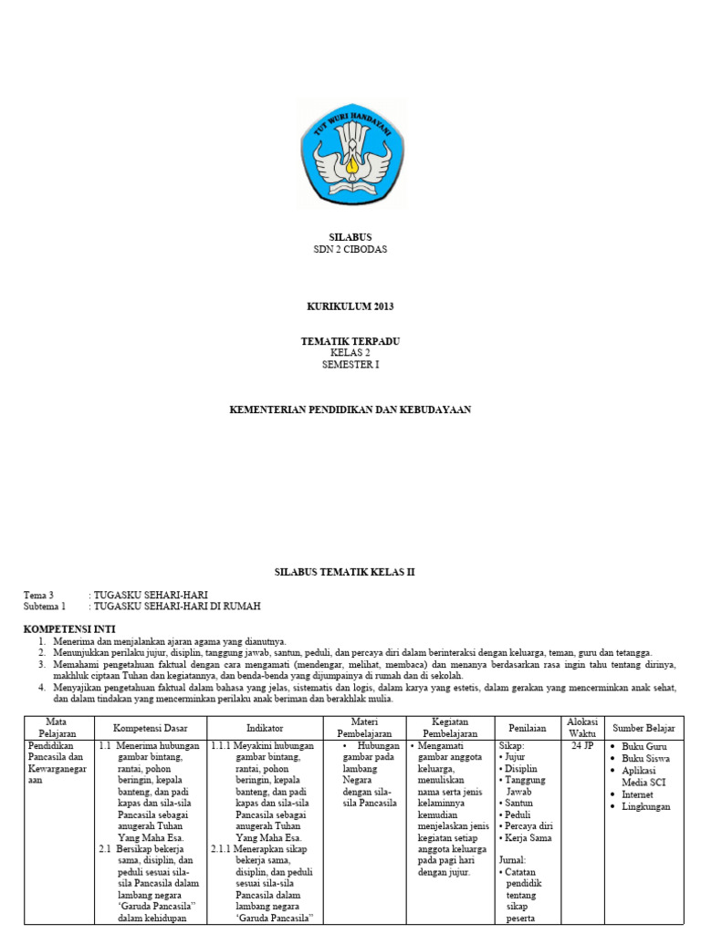 Silabus Tema 3 | PDF