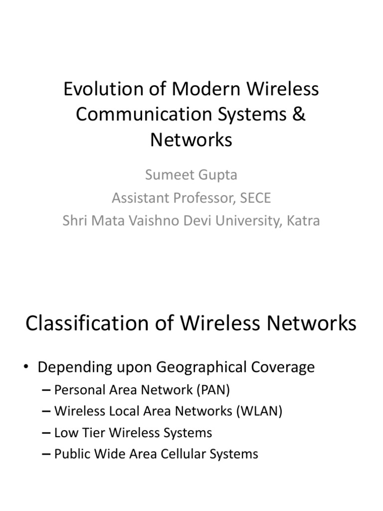 Evolution of Modern Wireless Communication Systems & Networks | PDF ...