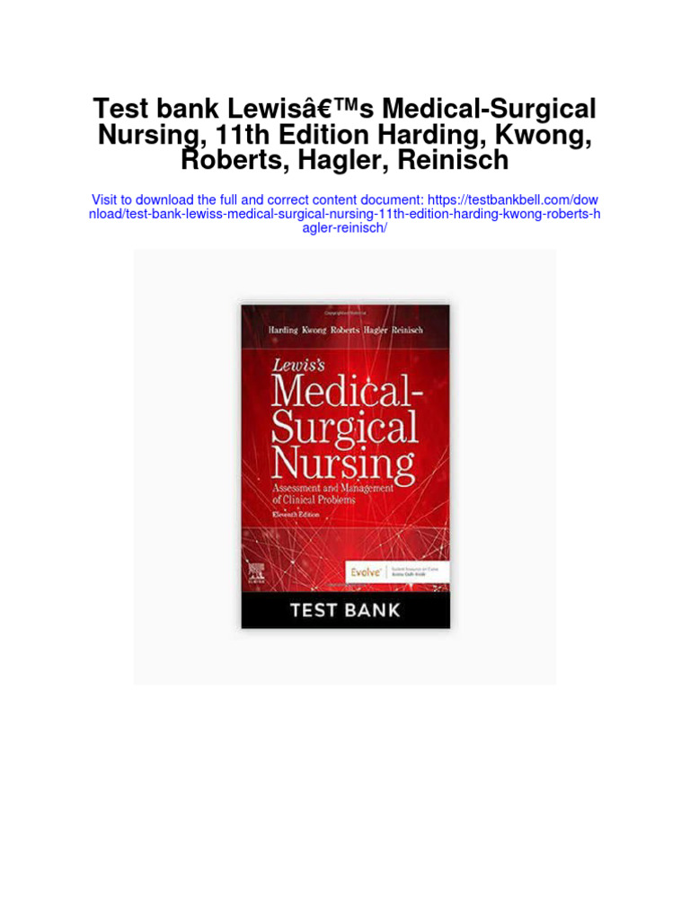 Instant Download Test Bank Lewiss Medical Surgical Nursing 11th Edition ...