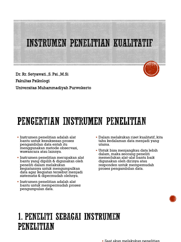Instrumen Utama Penelitian Kualitatif | PDF | Karier & Perkembangan