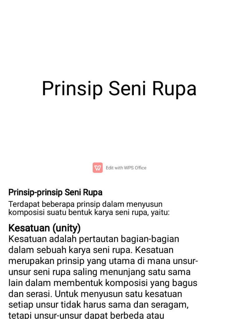 Prinsip Seni Rupa | PDF | Seni