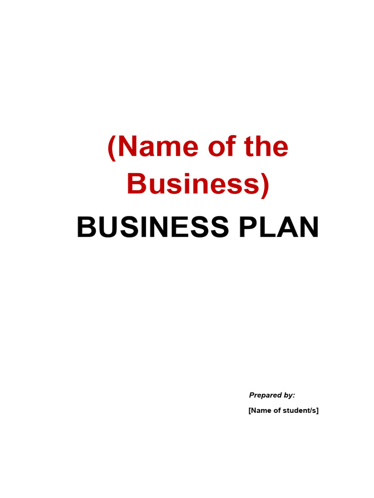 Business Plan Template Pdf Marketing Target Audience