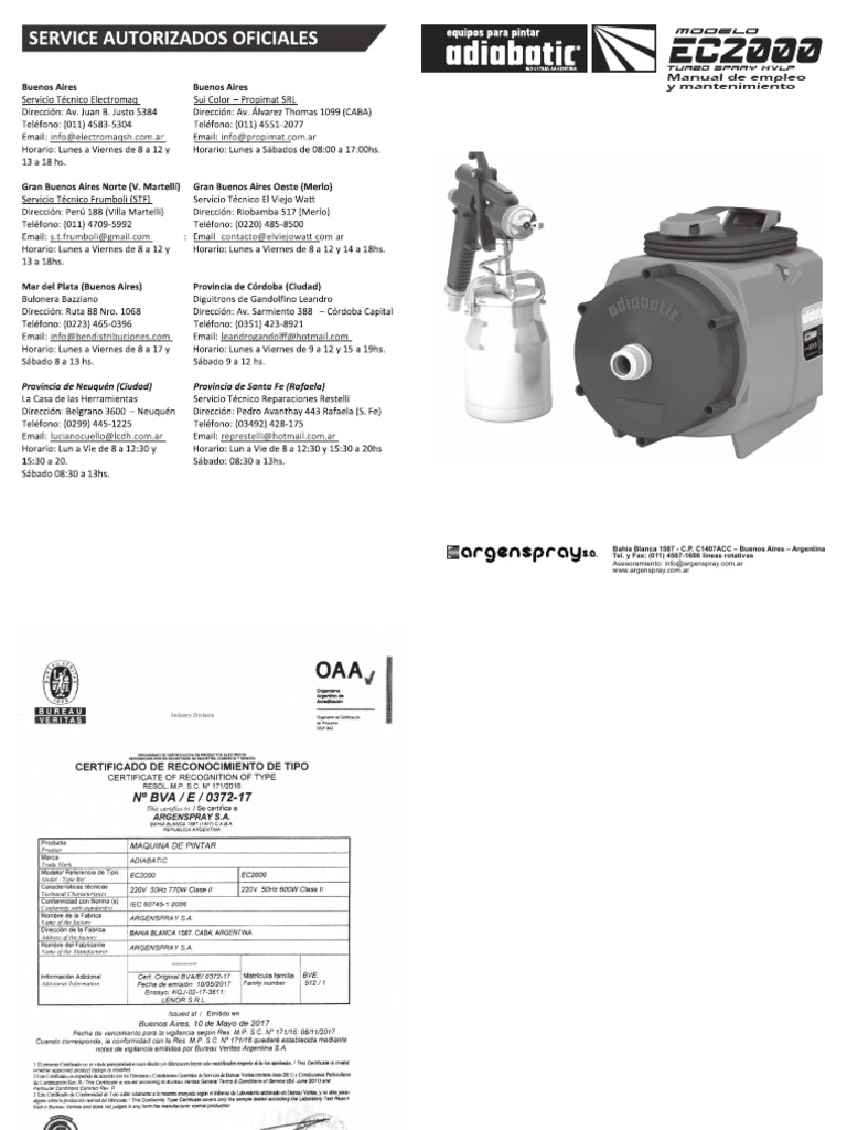 Manual Adiabatic EC2000 | Descargar gratis PDF | Tornillo | Pintar
