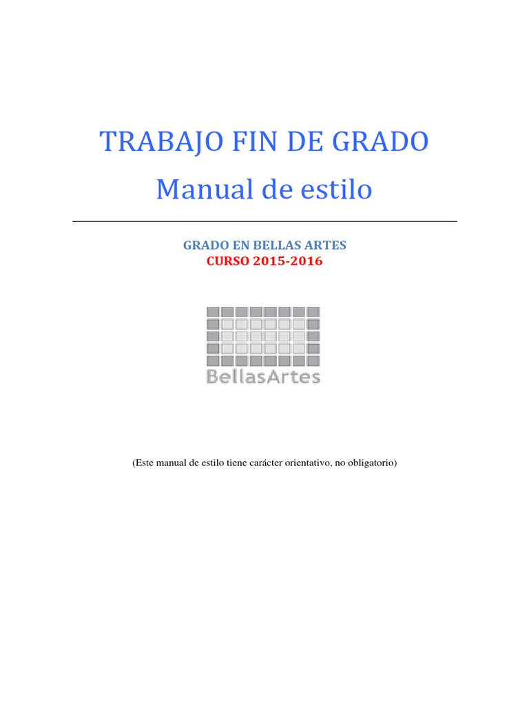 Manual de Estilo TFG BBAA | PDF | Memoria | Helvética