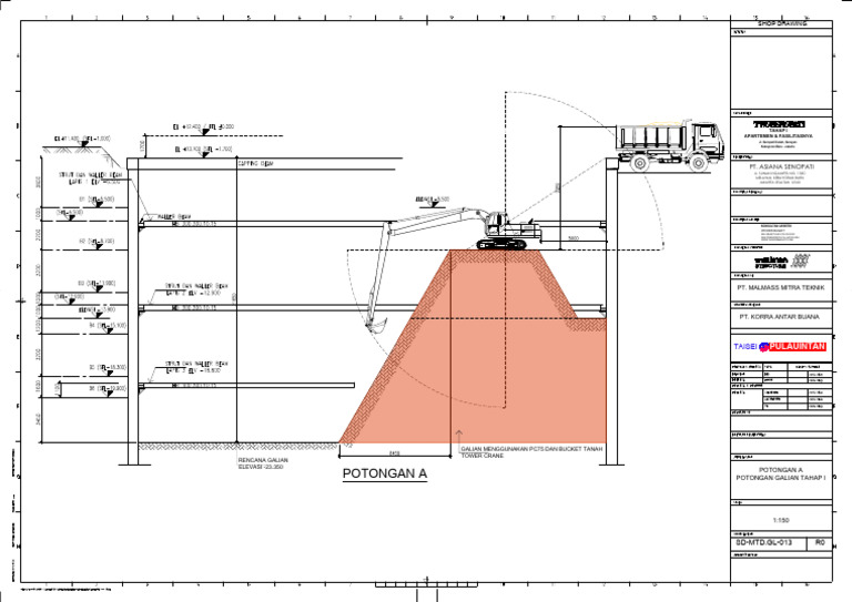 Potongan A: Shop Drawing | PDF