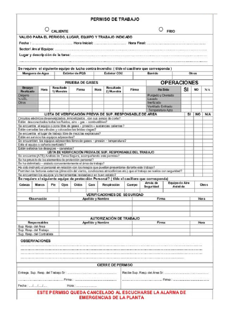 permiso de trabajo | PDF