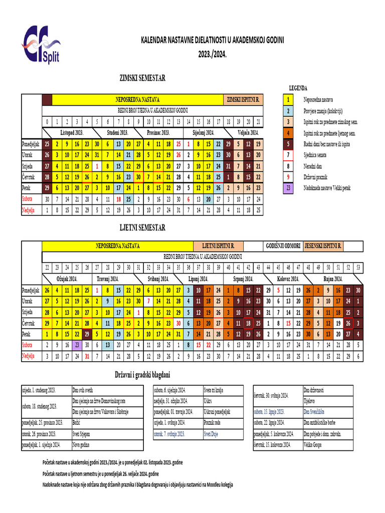 Kalendar 2023 2024 | PDF