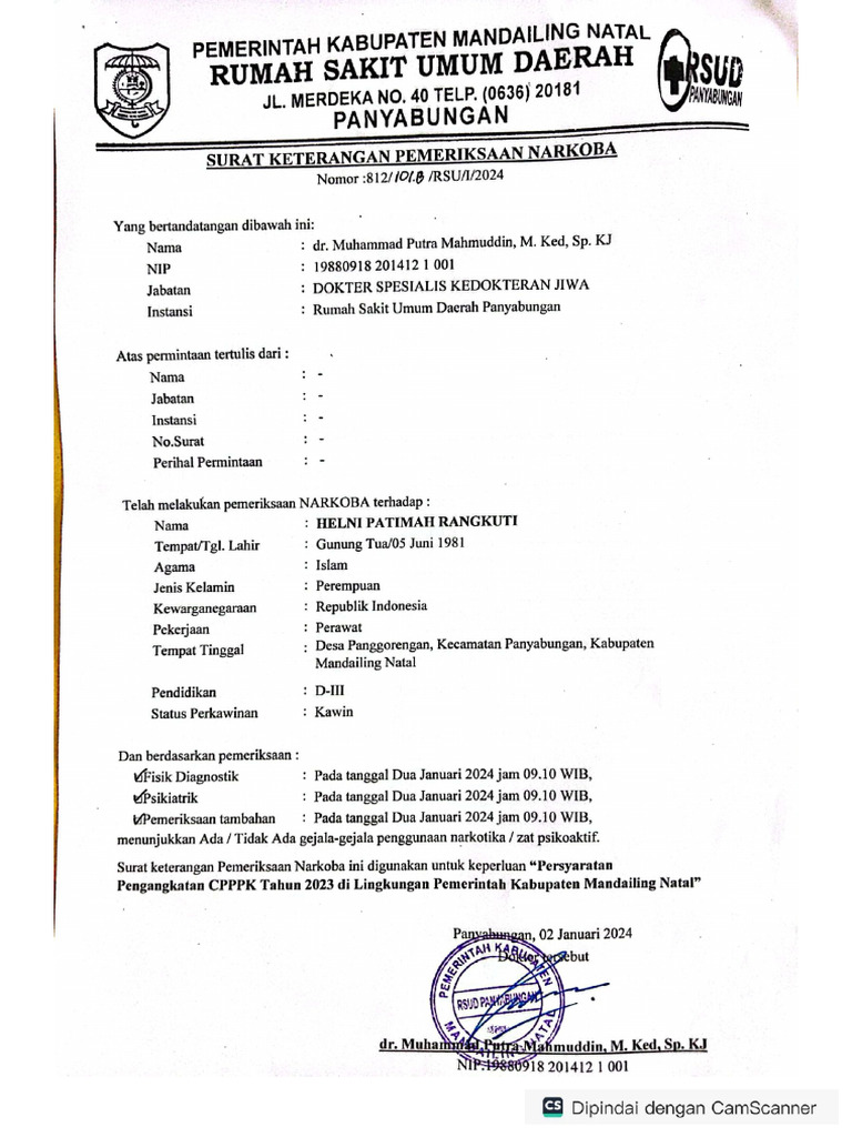 Surat Narkoba Helni | PDF