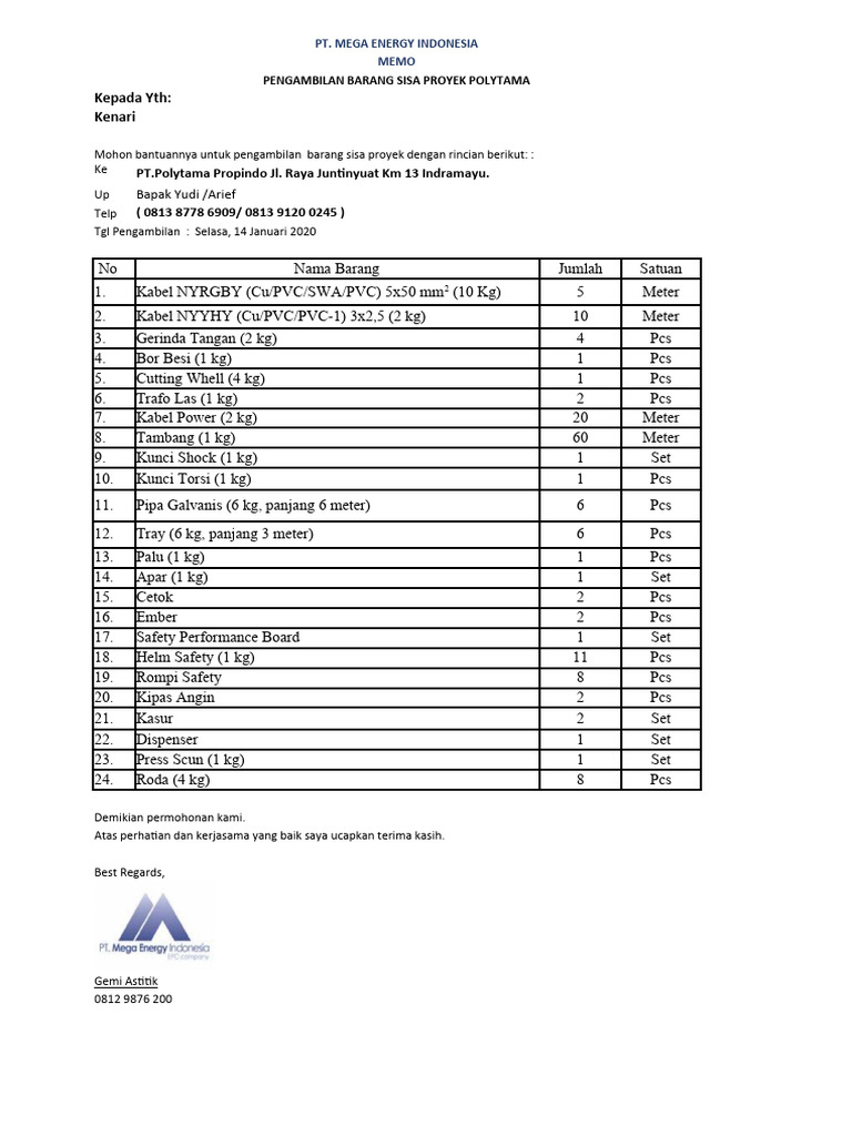 3.rev - POLYTAMA 05012020 OPNAME MAT DI PROYEK | PDF