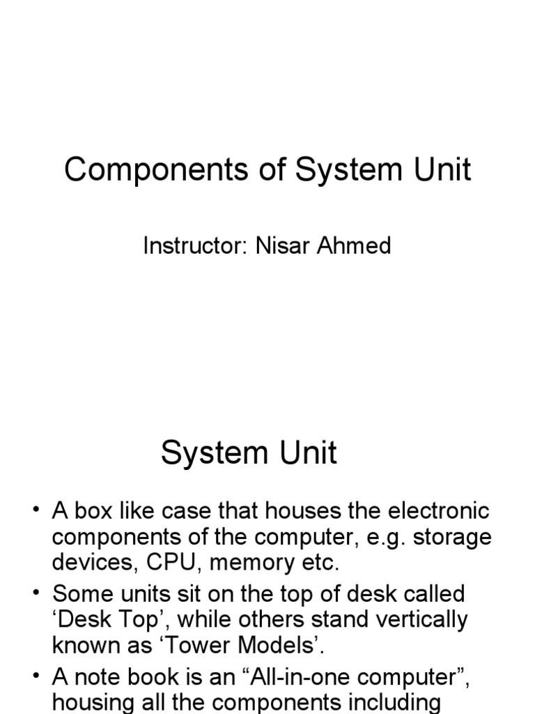 Components of System Unit | PDF | Central Processing Unit | Electronics