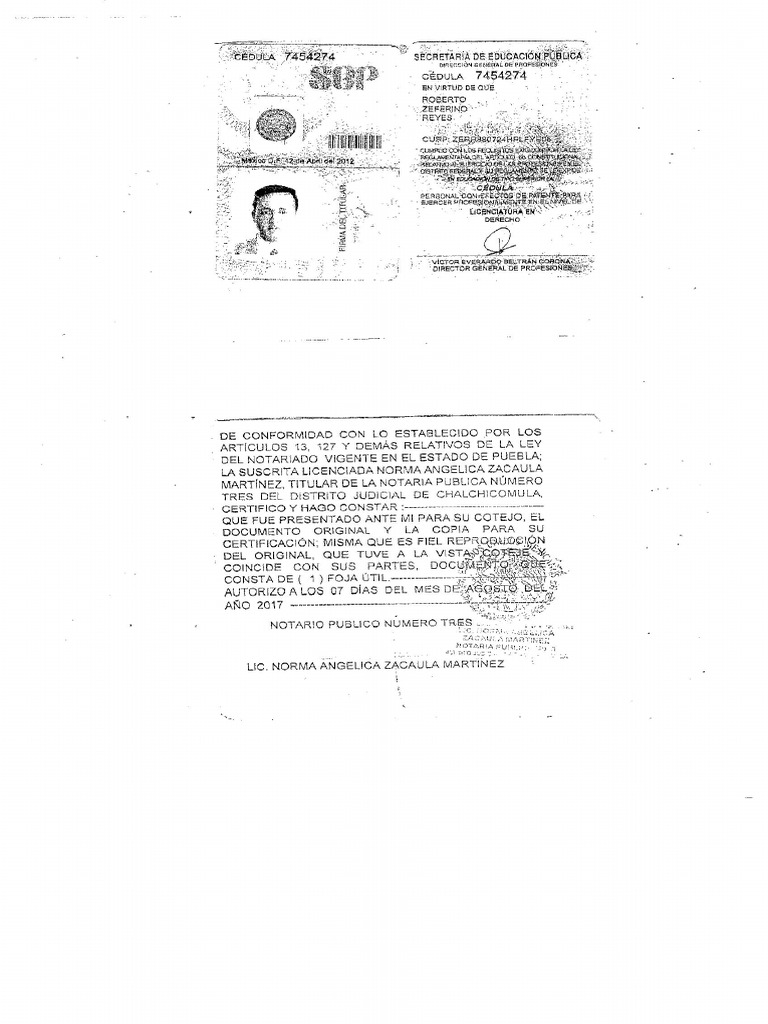 Cedula y Poder Notarial | PDF