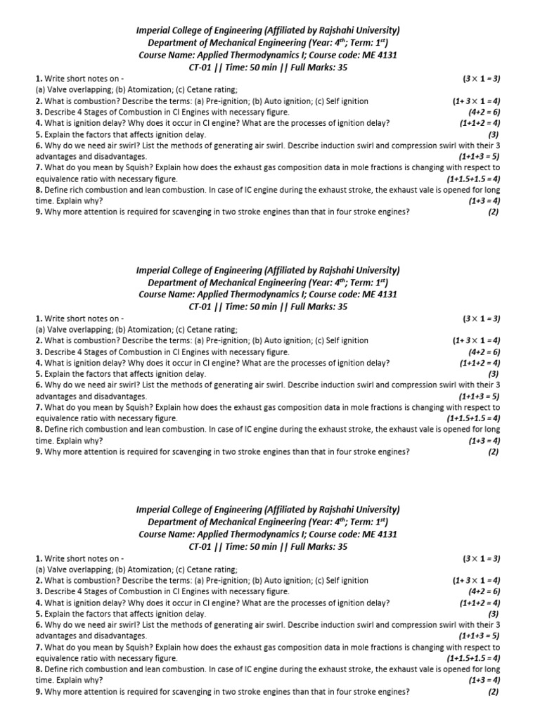 Class Test - 1 | PDF