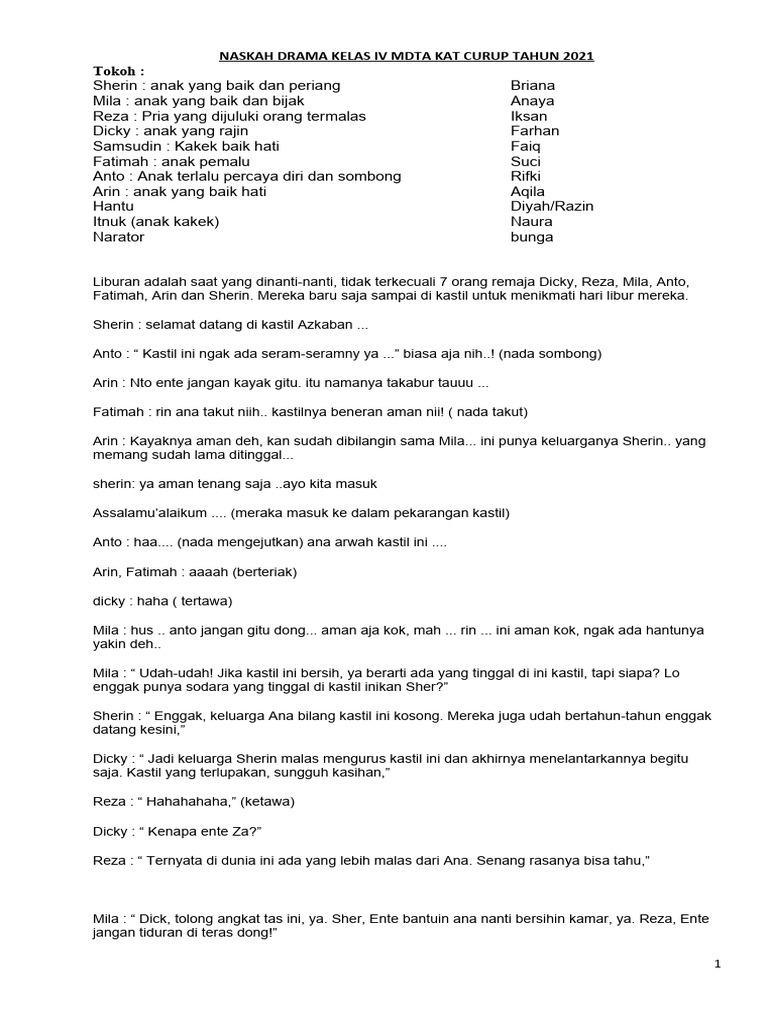 Naskah Drama MDTA KAT | PDF
