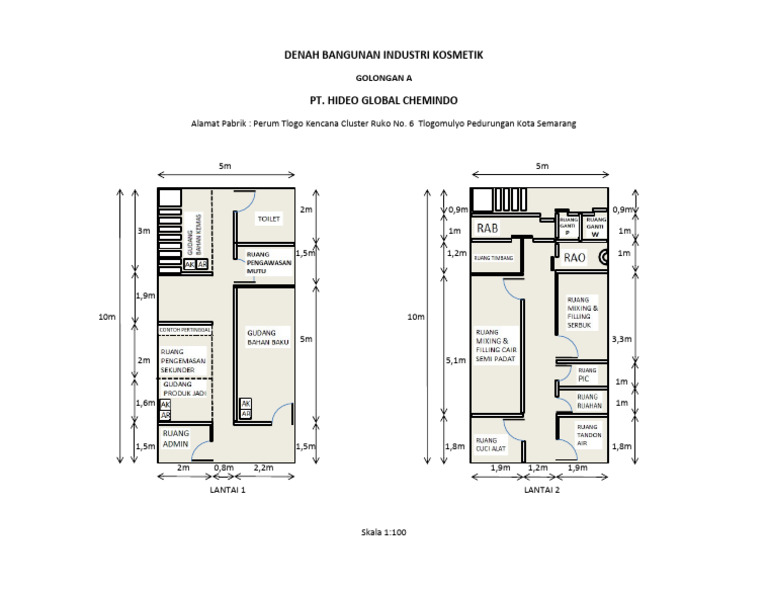Denah Ruko 2 Lantai 4x8 Meter | PDF