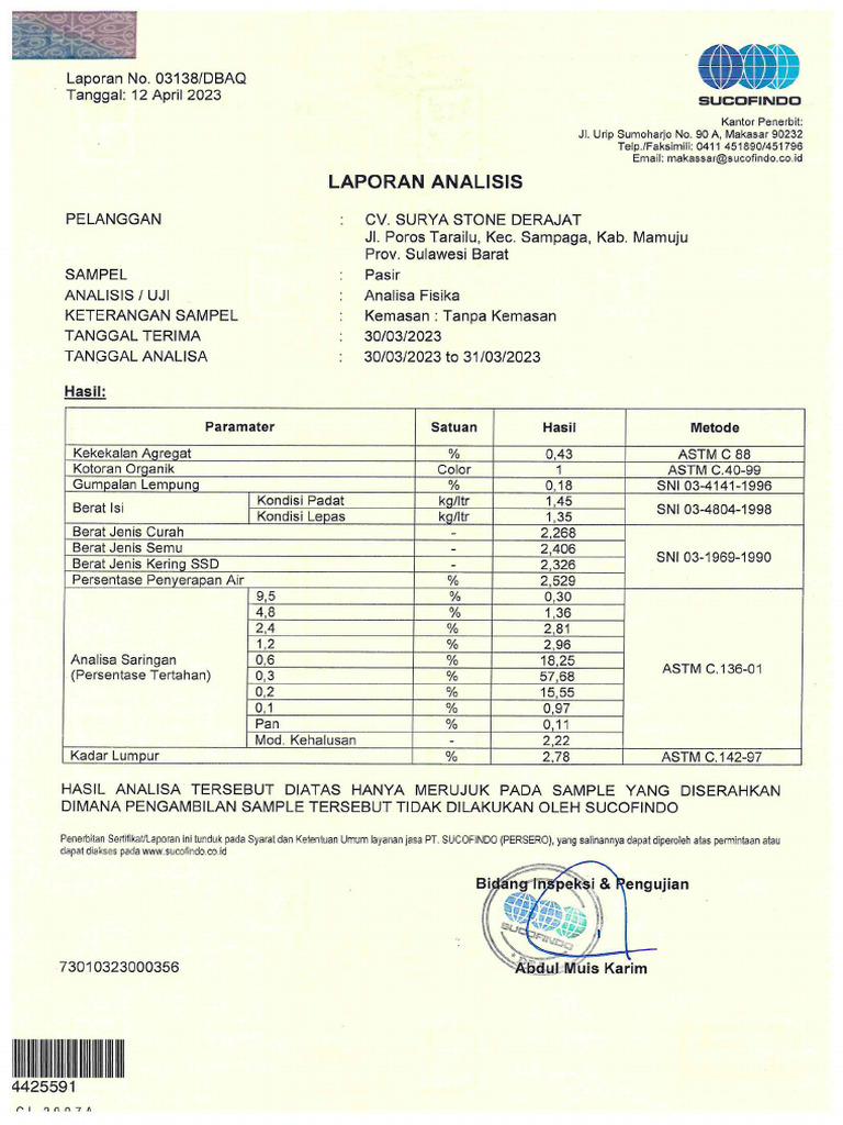 CV. Surya Stone Derajat - Pasir | PDF