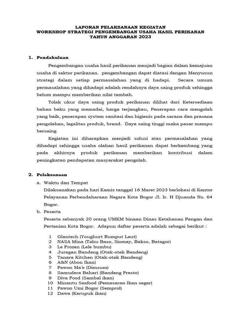 Laporan Workshop | PDF