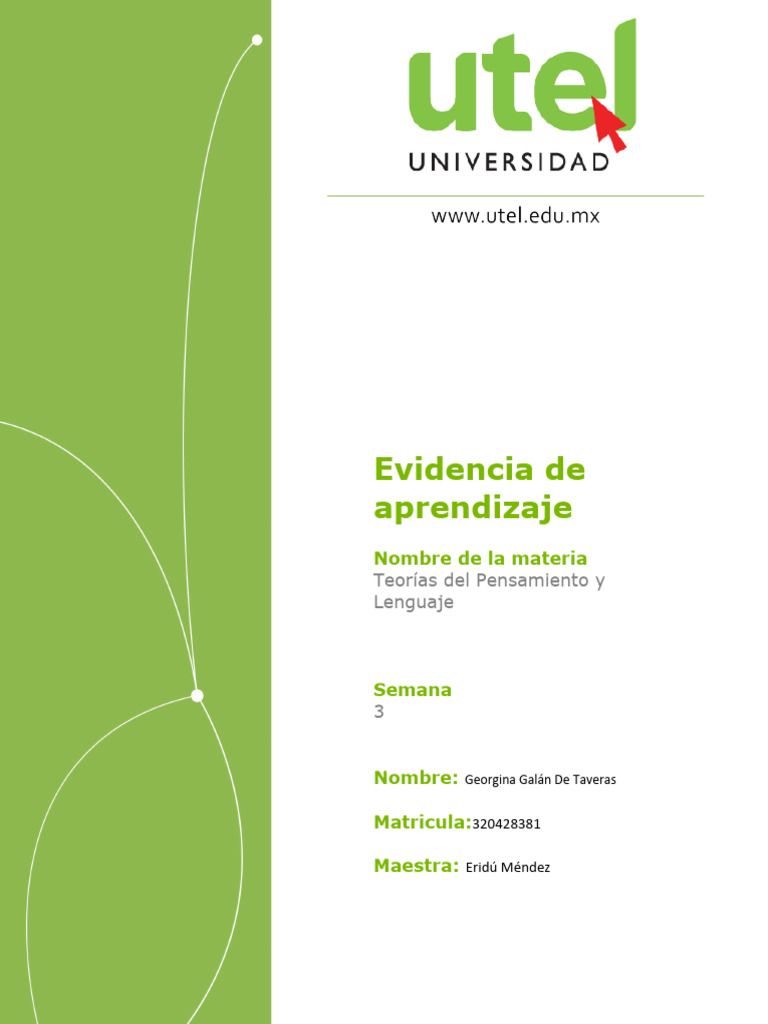 Teorías - Del - Pensamiento - y - El - Lenguaje - Semana 3 - P | PDF ...
