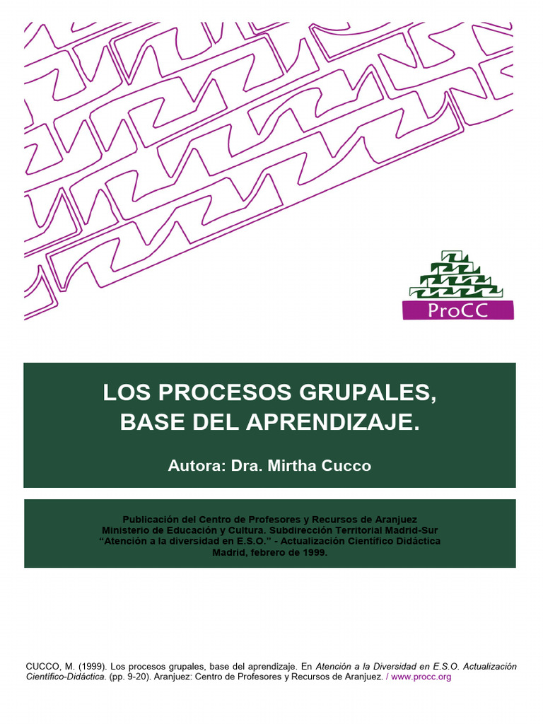 Los Procesos Grupales Base Del Aprendizaje | PDF | Bienestar