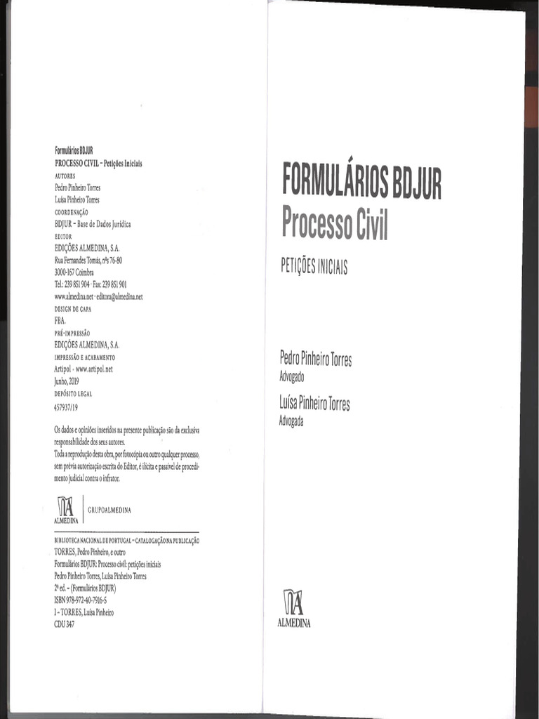 Formularios BDJUR - PI 2019 | PDF