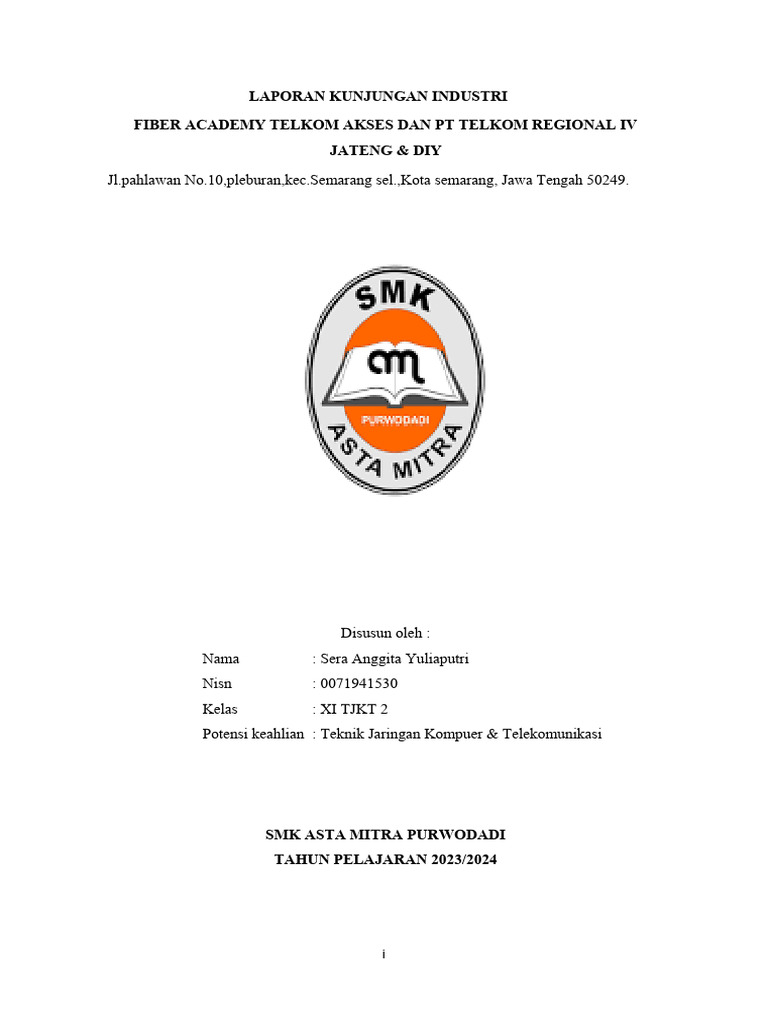 Kunjungan Industri di Fiber Academy Telkom | PDF