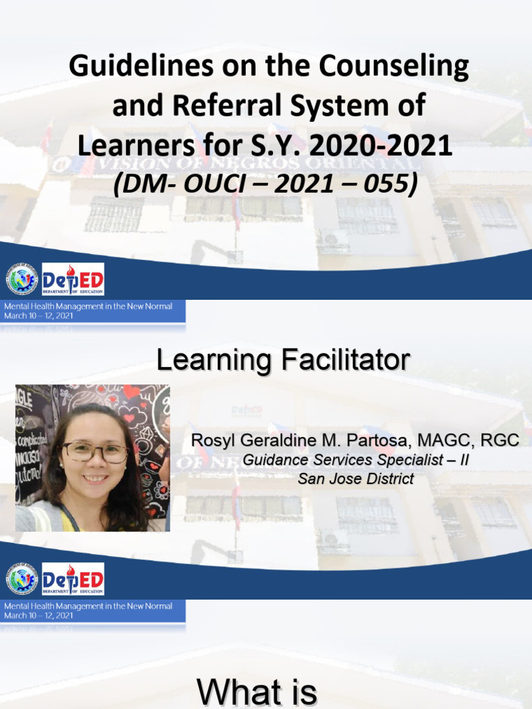 Guidelines On Counseling and Referral | PDF | School Counselor | Suicide