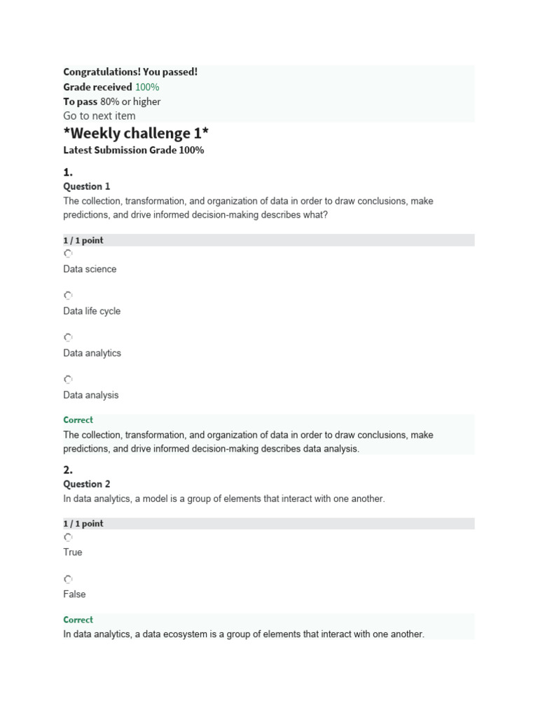 Congratulations Week 1 Challenge | PDF | Data Analysis | Intelligence Analysis