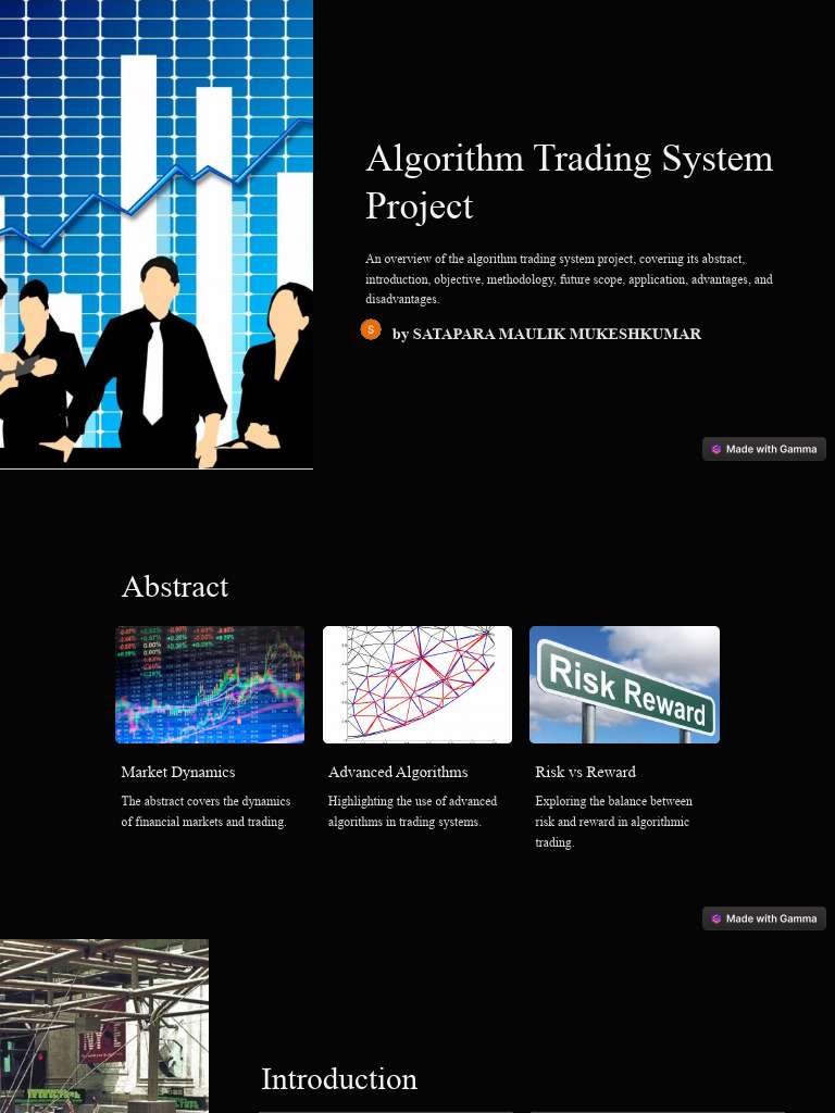 Algorithm Trading System Project | PDF | Algorithmic Trading | Risk Algorithm Trading System Project | PDF | Algorithmic Trading | Risk