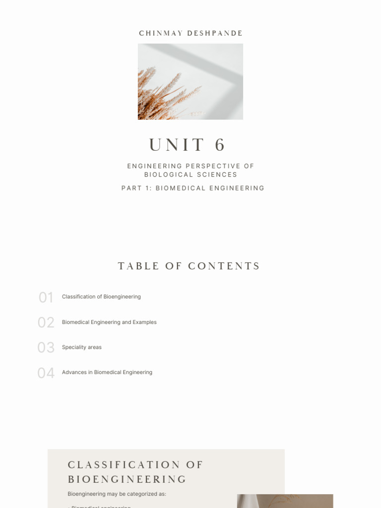 Unit 6 Engineering Perspective Part 1 | PDF | Biomedical Engineering ...