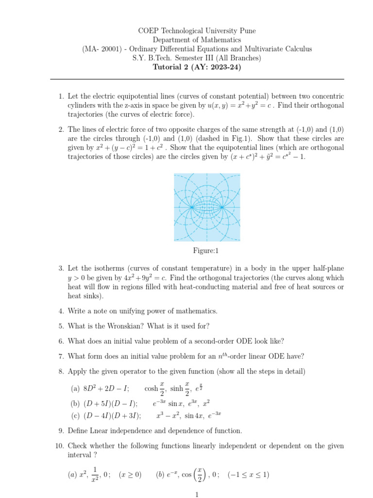 Tutorial 2 | PDF | Ordinary Differential Equation | Electrical Engineering