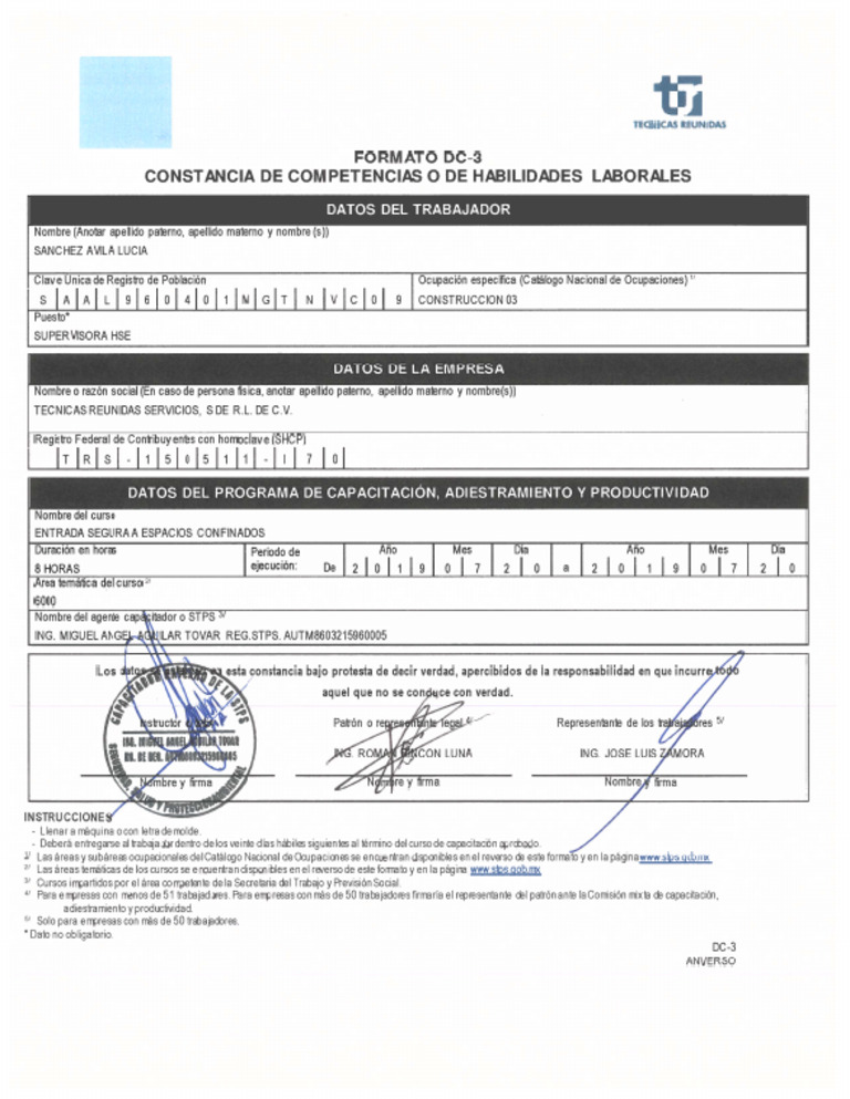 DC3 - Lsa - Entrada Segura A Espacios Confinados | PDF
