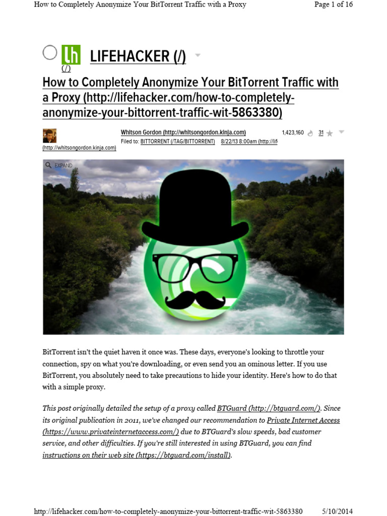 How To Completely Anonymize Your BitTorrent Traffic With A Proxy | PDF ... How To Completely Anonymize Your BitTorrent Traffic With A Proxy | PDF ...