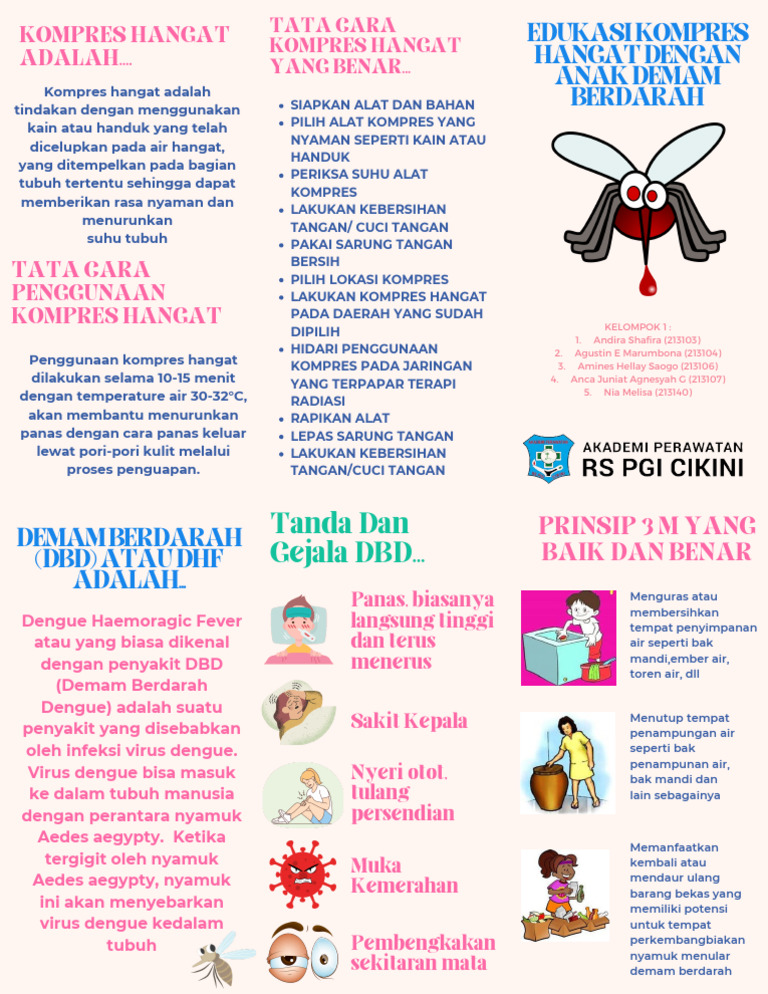 Leaflet Kep Anak Edukasi Kompres Hangat Dengan Anak DBD | PDF
