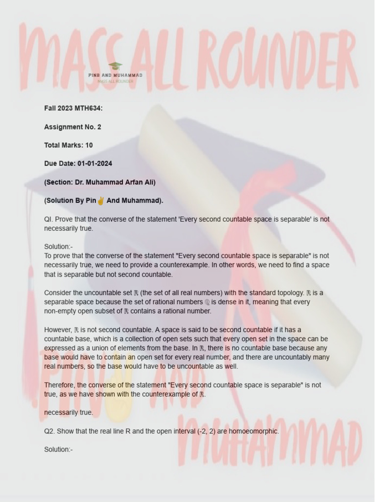 MTH634 Assignment Solution 2 | PDF