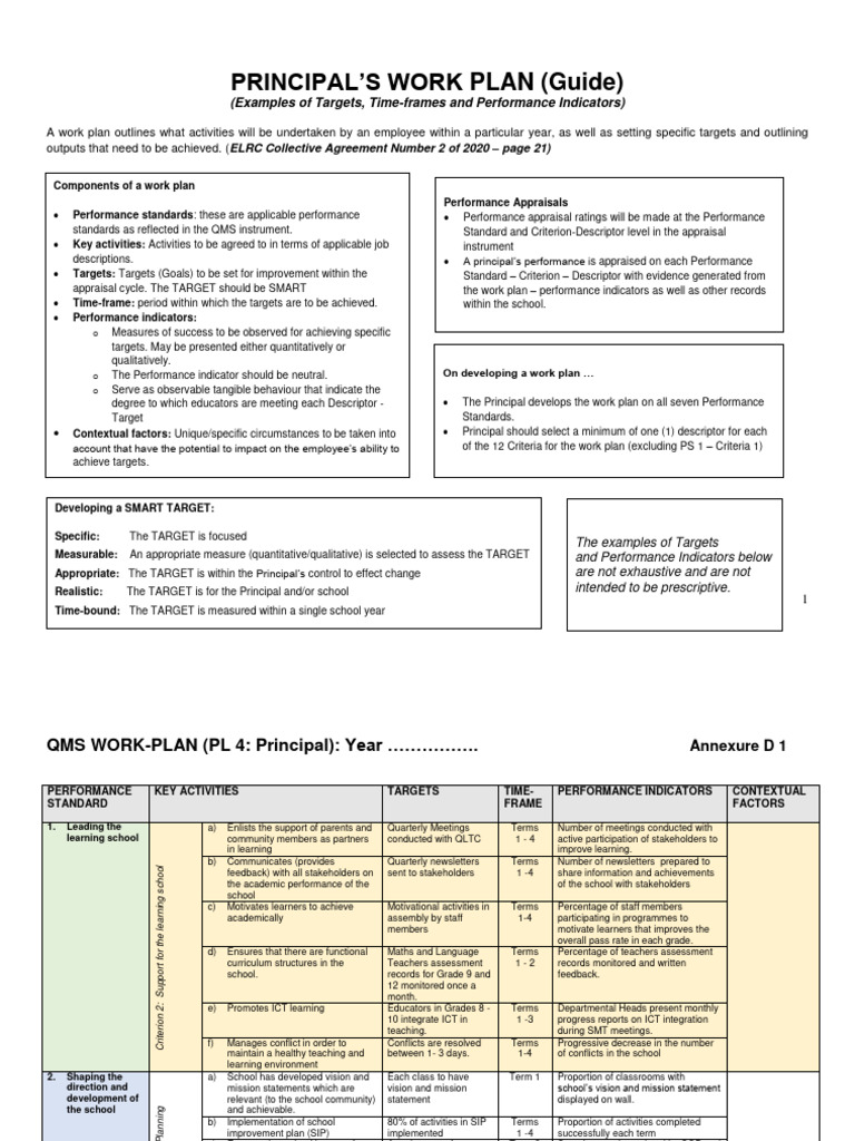 principal plan | PDF | Performance Appraisal | Performance Indicator