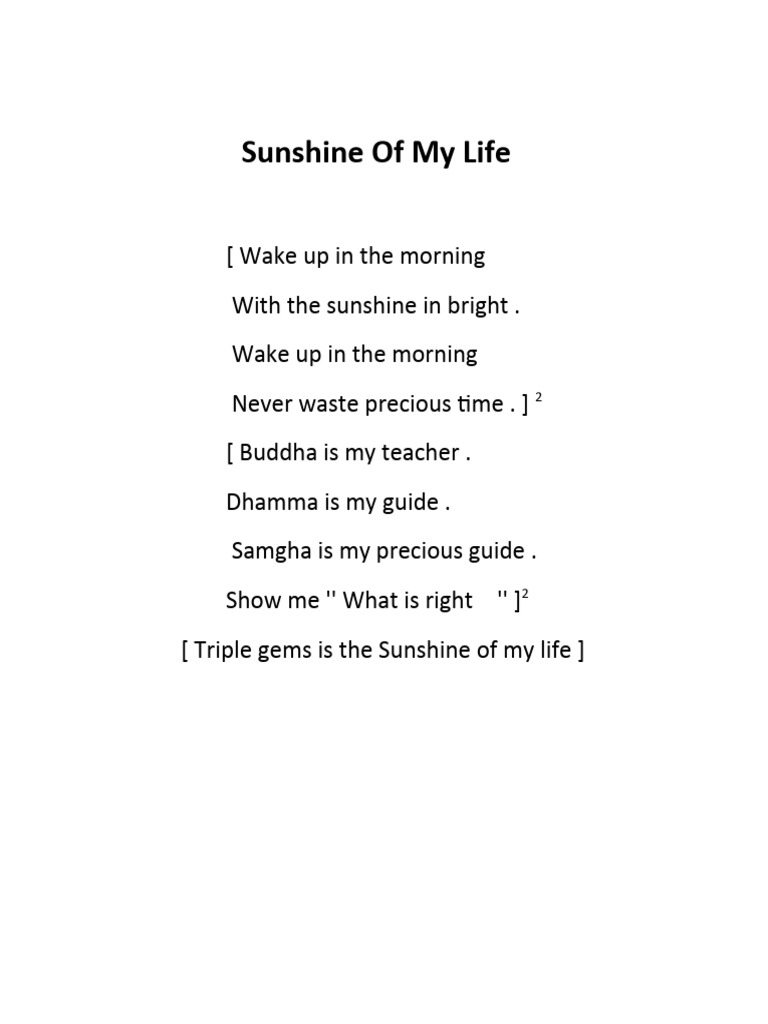 Sunshine of My Life 999 | PDF