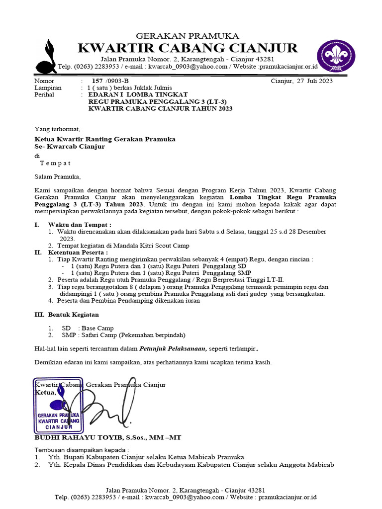 157 .Surat Edaran LT-III 2023 | PDF | Karier & Perkembangan | Perjalanan