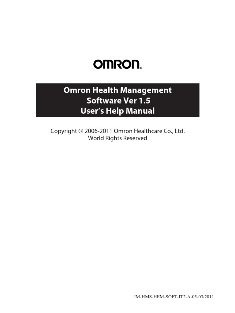 Omron Health Management Software Users Manual en V1.5 | PDF | Icon ...